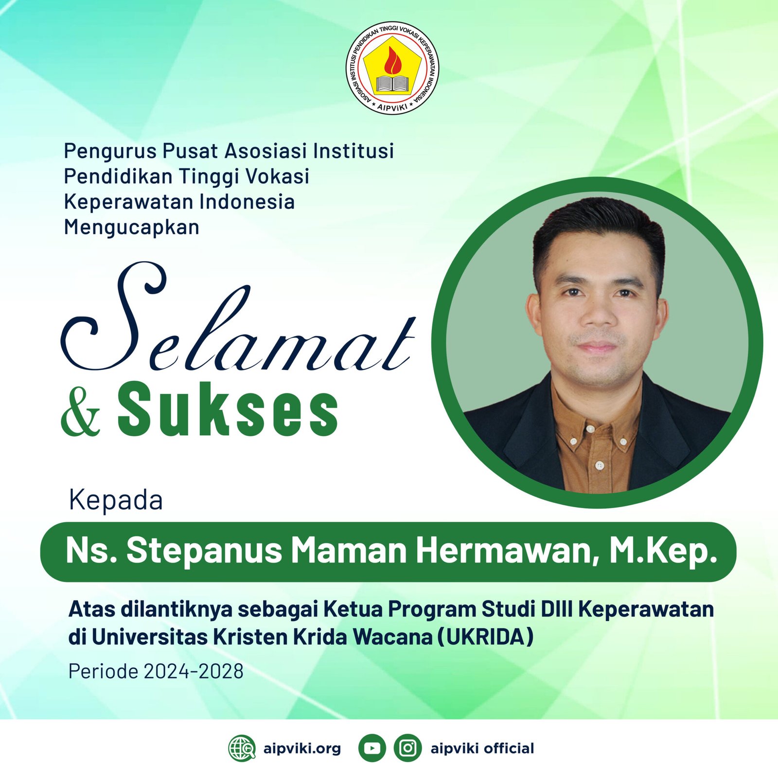 Selamat dan Sukses atas Dilantiknya Bapak Stepanus Maman Hermawan ...